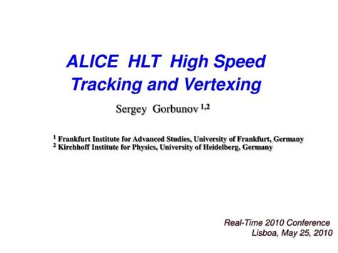 Ppt Alice Hlt High Speed Tracking And Vertexing Powerpoint