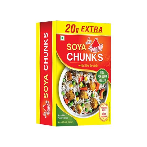 Bambino Soya Chunks With 53 Protein Price Buy Online At Best Price