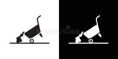 Wheelbarrow Unloading Icon Vector Flat Thin Line Illustration Stock Illustration Illustration