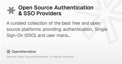 Best Open Source Authentication And Sso Providers 2025