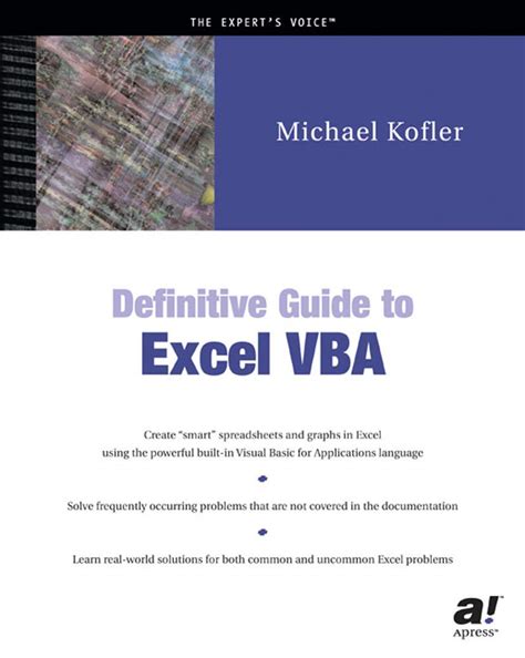 Definitive Guide To Excel Vba 9781893115798 Michael Kofler Books