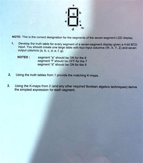 Note This Is The Correct Designation For The Segments Of The Seven Segment Led Display 1 Develop