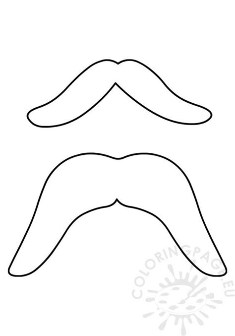 mexican mustache template coloring page