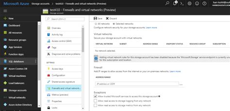 Part 2 Virtual Network Endpoints For Azure Storage And Sql Database Preview Mykloud