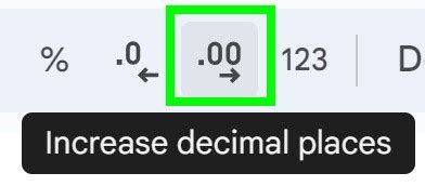 How To Increase And Decrease Decimal Places In Google Sheets