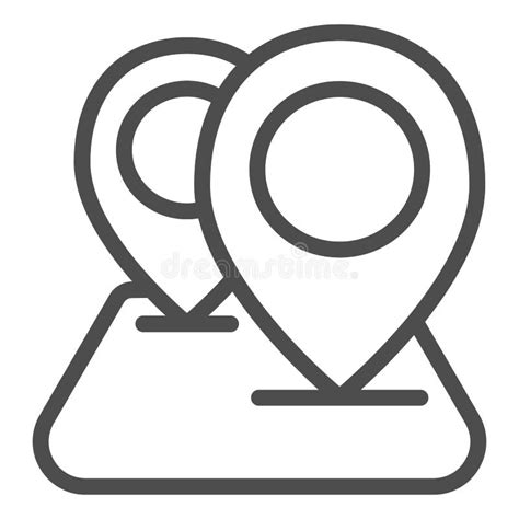 Navigation Map And Two Pointer Line Icon Cartography Vector