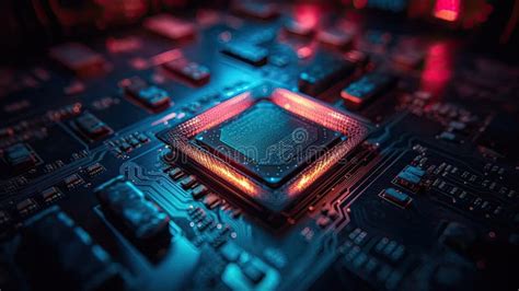 Futuristic Cpu With Intricate Circuitry Patterns And Glowing Lights