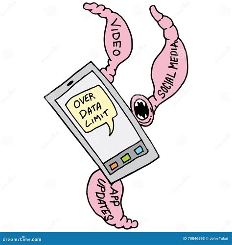 Mobile Data Limit Exceeded The Leeches Stock Vector Illustration Of