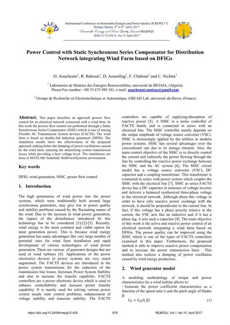 Pdf Power Control With Static Synchronous Series … Control With Static Synchronous Series