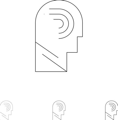 Access Human Manipulate Mind Switch Bold And Thin Black Line Icon Set