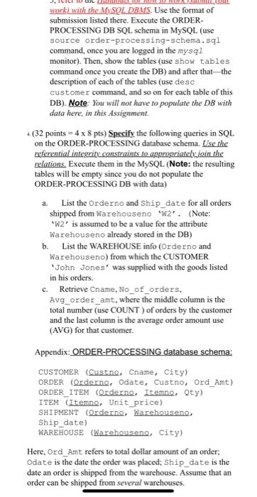 Solved 1 Problems Consider The Order Processing Database