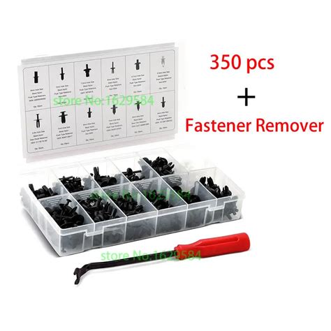 차량용 푸시 리테이너 핀 리벳 트림 클립 패널 몰딩 패스너 리무버 12 사이즈 350 피스panel Mouldingtrim Clipsfastener