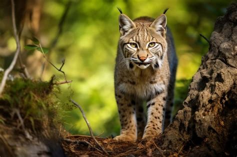 View Of Wild Bobcat Predator Premium Ai Generated Image