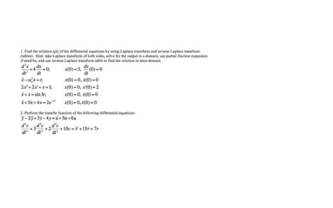 find the solution x t of the differential equations