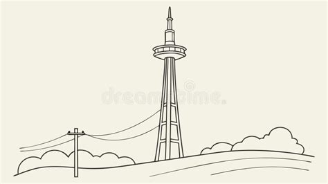 Radio Tower Communication Antenna Broadcasting Signal Vector Design Generative Ai Stock Vector