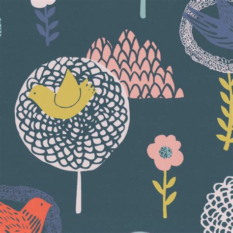 Scandi Birds Flowers And Trees Patterned Roller Blinds Colourful And Stylish