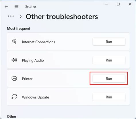 Run Printer Troubleshooter