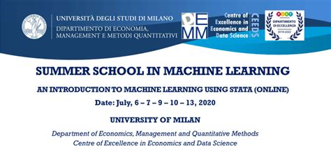Summer School An Introduction To Machine Learning Using Stata Ceeds