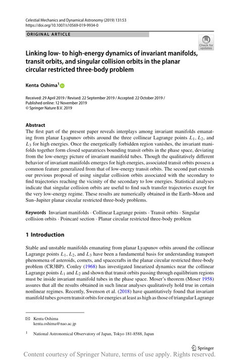 Linking Low To High Energy Dynamics Of Invariant Manifolds Transit Orbits And Singular