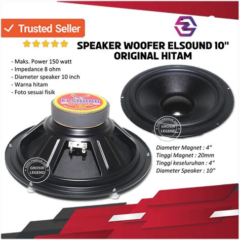 Jual Speaker Woofer Wofer Elsound 10 Inch Original Hitam Shopee Indonesia