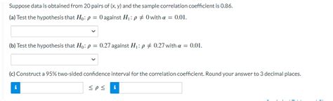 Solved Suppose Data Is Obtained From Pairs Of X Y And Chegg