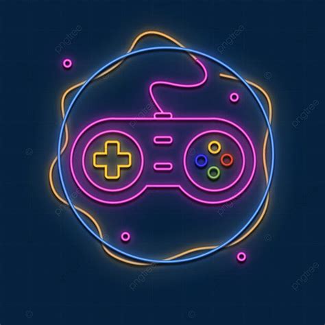 Геймпад с цветным неоновым эффектом Png цвет Неоновые лампы неон Png картинки и пнг Psd