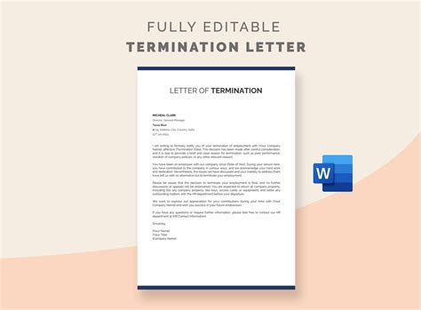 Professional Termination Letter Termination Letter Template Etsy Uk