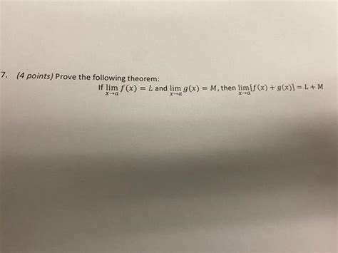 solved 7 4 points prove the following theorem if