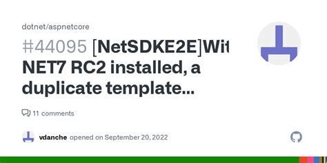 Netsdke2e With Net7 Rc2 Installed A Duplicate Template Display In