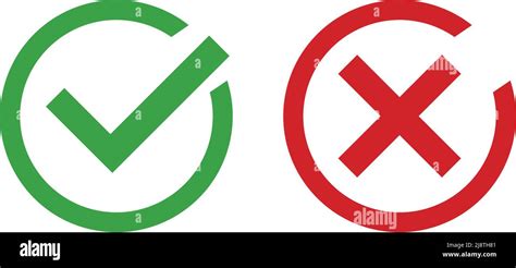 A Set Of Check Mark And Cross Mark Icons Right And Wrong Editable