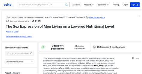 The Sex Expression Of Men Living On A Lowered Nutritional Level