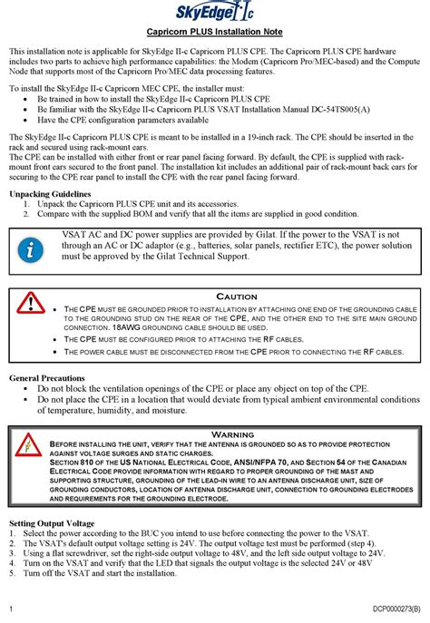 GILAT SKYEDGE II-C CAPRICORN PLUS INSTALLATION NOTES Pdf Download ...