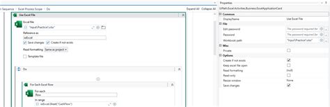 the use excel file activity does not have a skip header option