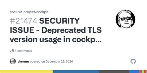 Security Issue Deprecated Tls Version Usage In Cockpit Web Service · Issue 21474 · Cockpit