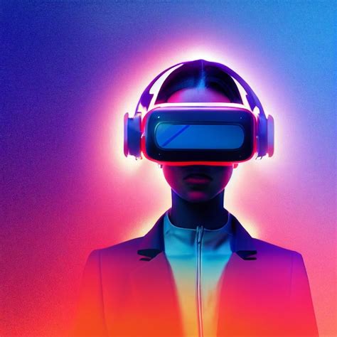Premium Photo Woman Wearing Virtual Reality Vr Headset Portrait
