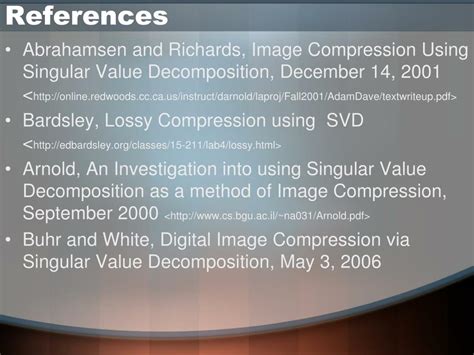 Ppt Image Compression By Singular Value Decomposition Powerpoint