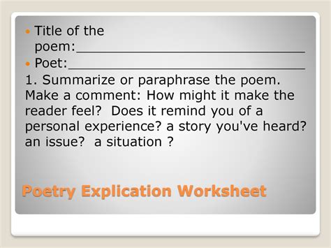 Free Poetry Explication Worksheet Download Free Poetry Explication Worksheet Png Images Free