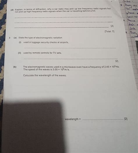 D Explain In Terms Of Diffraction Why A Car Radio May Pick Up Low
