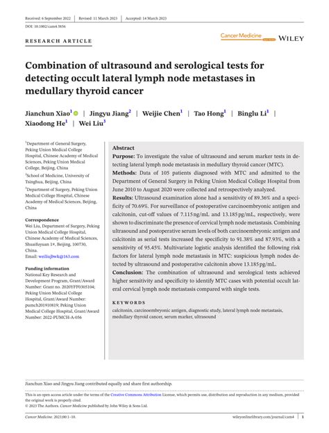 Pdf Combination Of Ultrasound And Serological Tests For Detecting
