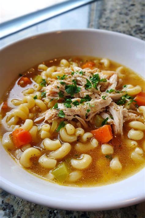 Irresistible 30 Minute Chicken Macaroni Soup Recipe Foodie Savory
