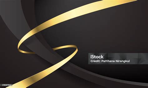 추상 블랙 골드 리본 럭셔리 웨이브 곡선 나선형 빈 공간 텍스트 장소 디자인 현대 크리 에이 티브 배경 벡터 0명에 대한 스톡 벡터 아트 및 기타 이미지 Istock