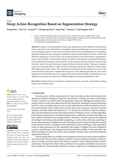 pdf sleep action recognition based on segmentation strategy