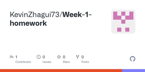 github kevinzhagui73 week 1 homework