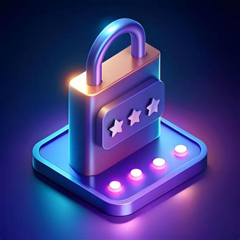 A Futuristic 3d Rendered Lock With Three Stars Symbolizing Password