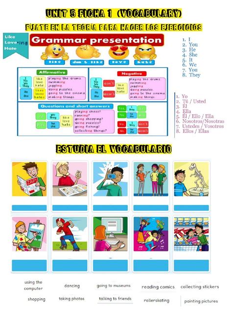 Like Love Hate Ficha 1 Worksheet Live Worksheets