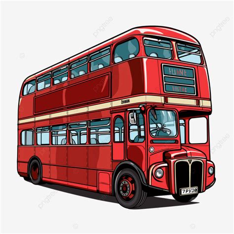 이층 버스 스티커 클립 아트 런던 더블 데커 버스 벡터 일러스트 레이 션 만화 상표 클립 아트 Png 일러스트 및 벡터