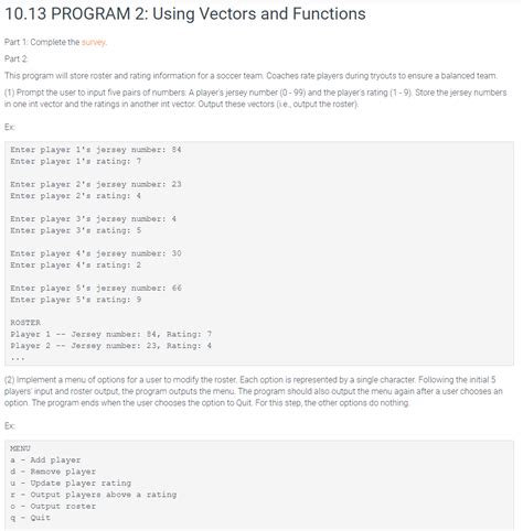 Solved 1013 Program 2 Using Vectors And Functions Part 1