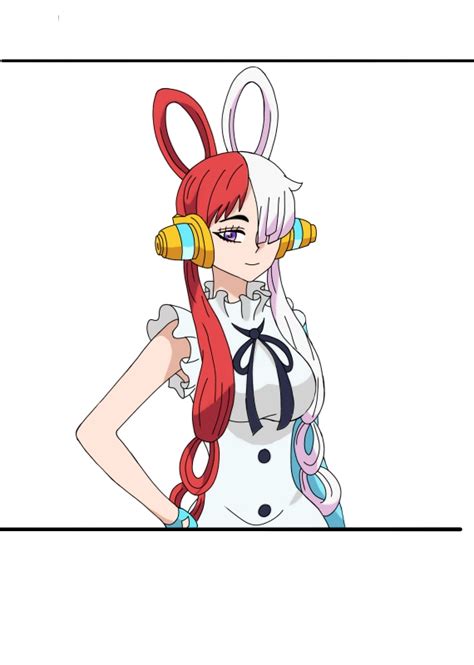 Uta One Piece One Piece Girl Blue Gloves Dress Gloves Multicolored Hair Red Hair