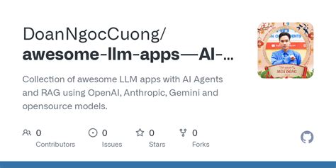 Github Doanngoccuongawesome Llm Apps Ai Agents Collection Of Awesome Llm Apps With Ai