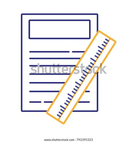 silhouette paper document ruler object design vector de stock libre